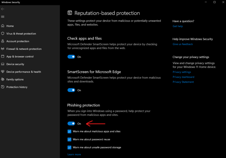 How to Turn on Password Protection Warnings in Windows 11