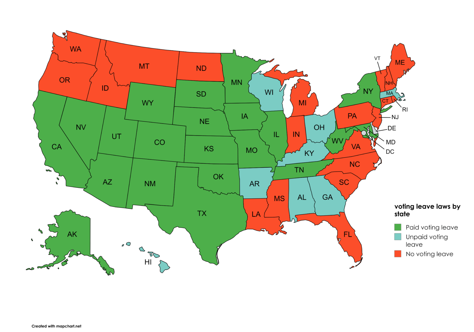 Which US States Are Giving Workers Paid Time Off to Vote?